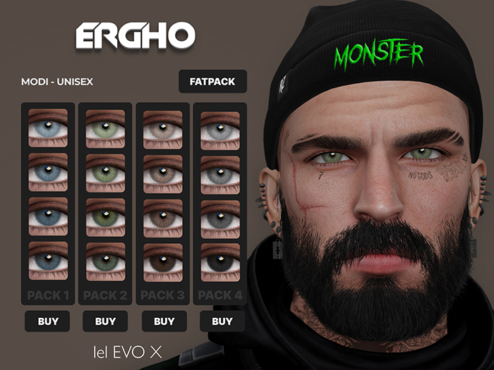 Second Life Marketplace - Modi Eyes for Lelutka EvoX by ERGHO - FATPACK